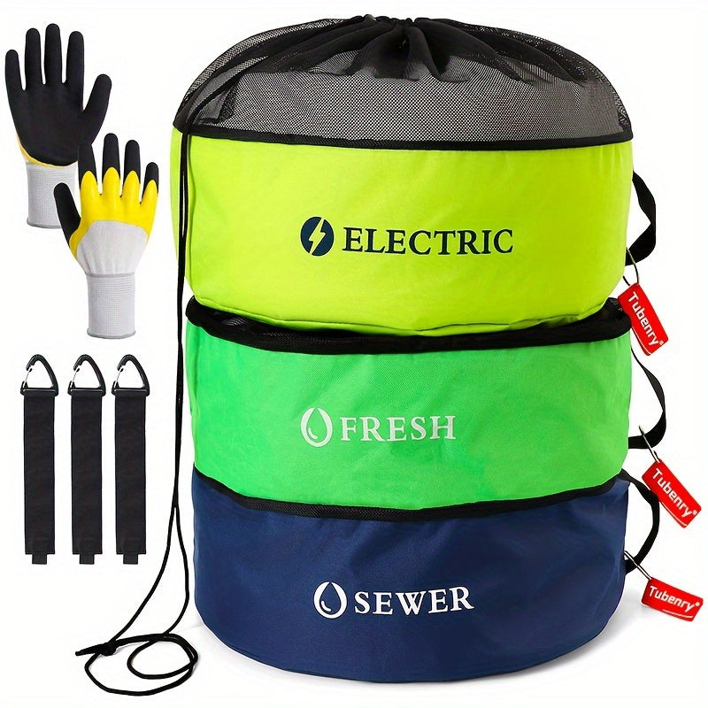 Rv Accessories Bags 3 Pack Waterproof For Sewer Hoses Electrical Cords ...